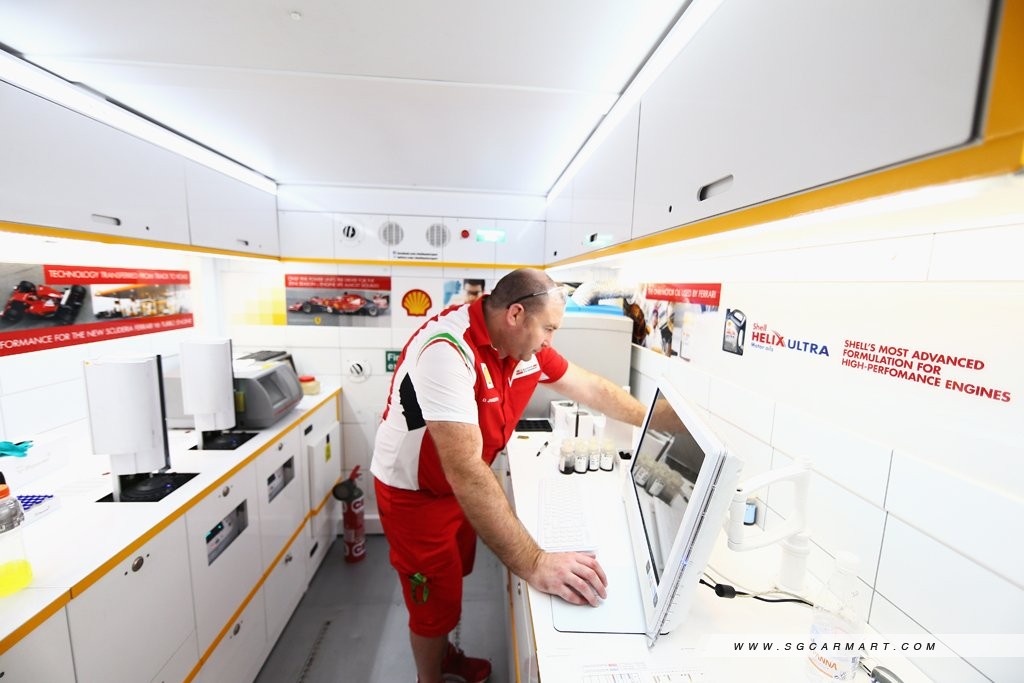 Shell's bespoke trackside laboratory is an important asset to Ferrari ...
