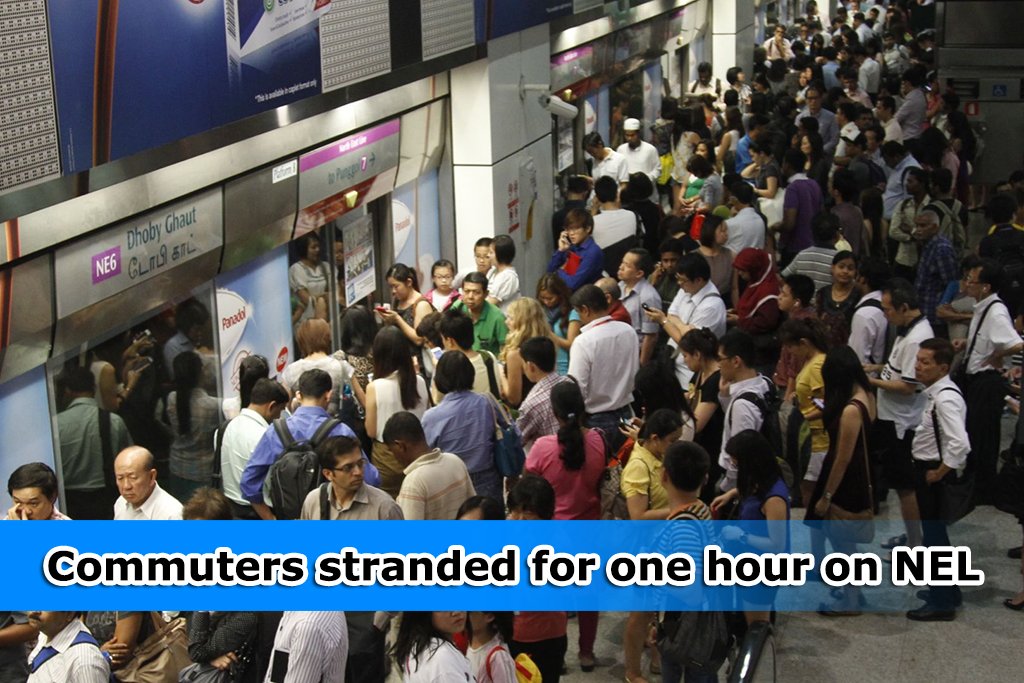 Commuters stranded for one hour on NEL train - Sgcarmart