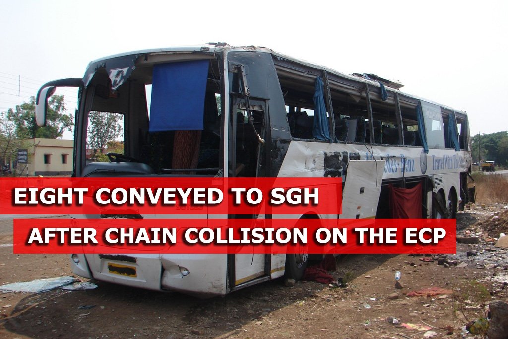 Late night accident on the ECP sees eight casualties sent to SGH