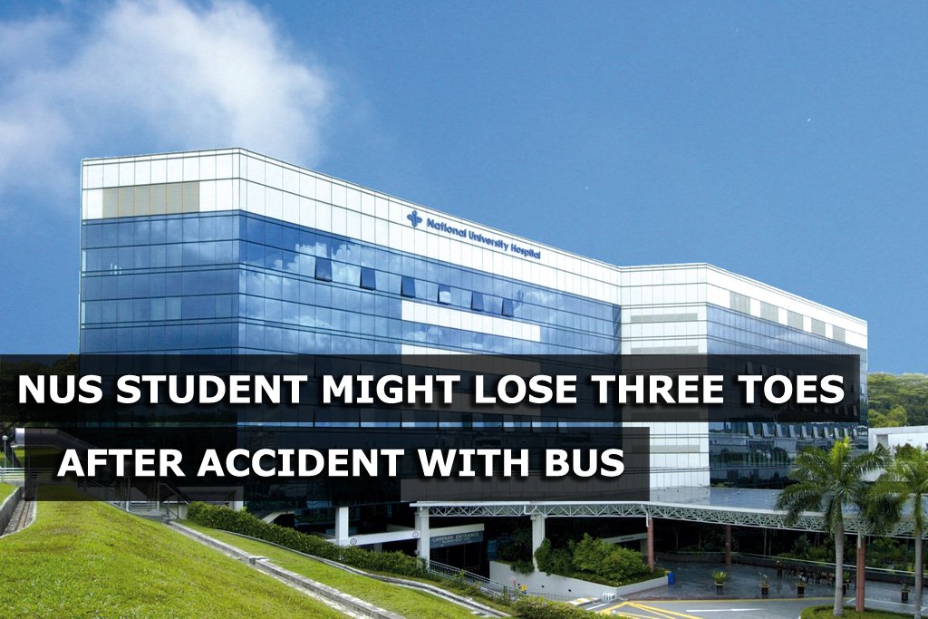 NUS student might have to lose three toes after accident with bus on campus