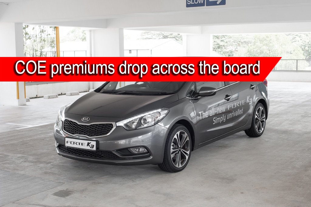 All COE premiums drop in April's second bidding session