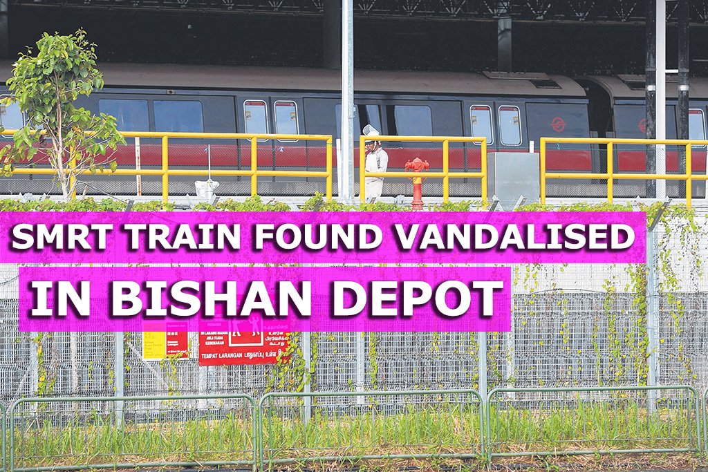 Graffiti discovered on SMRT train in Bishan Depot - Sgcarmart