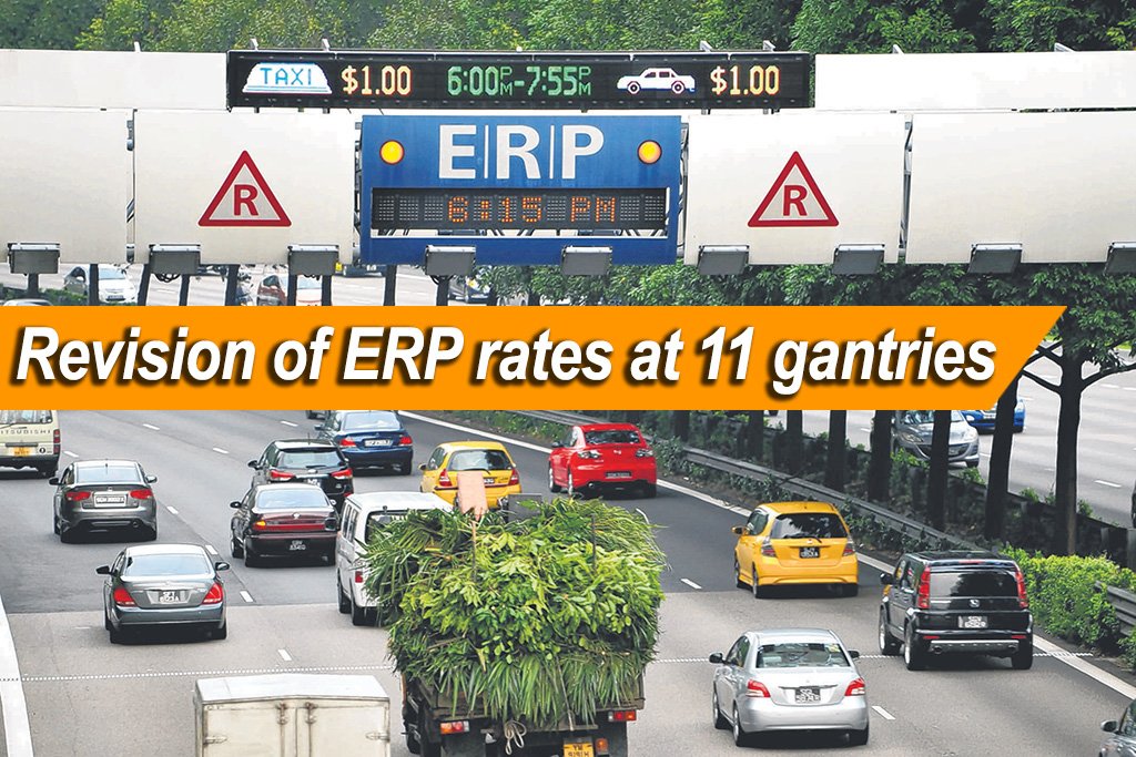 ERP rates revised at 11 gantries starting next month - Sgcarmart