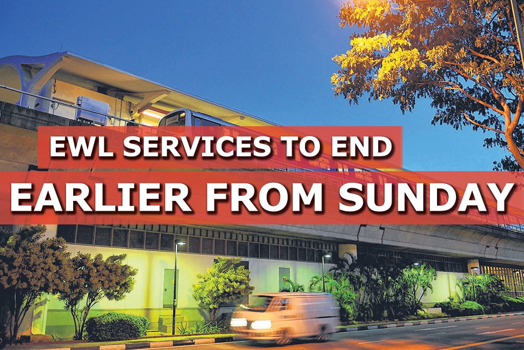 Train services at some EWL stations to end earlier from Sunday night ...