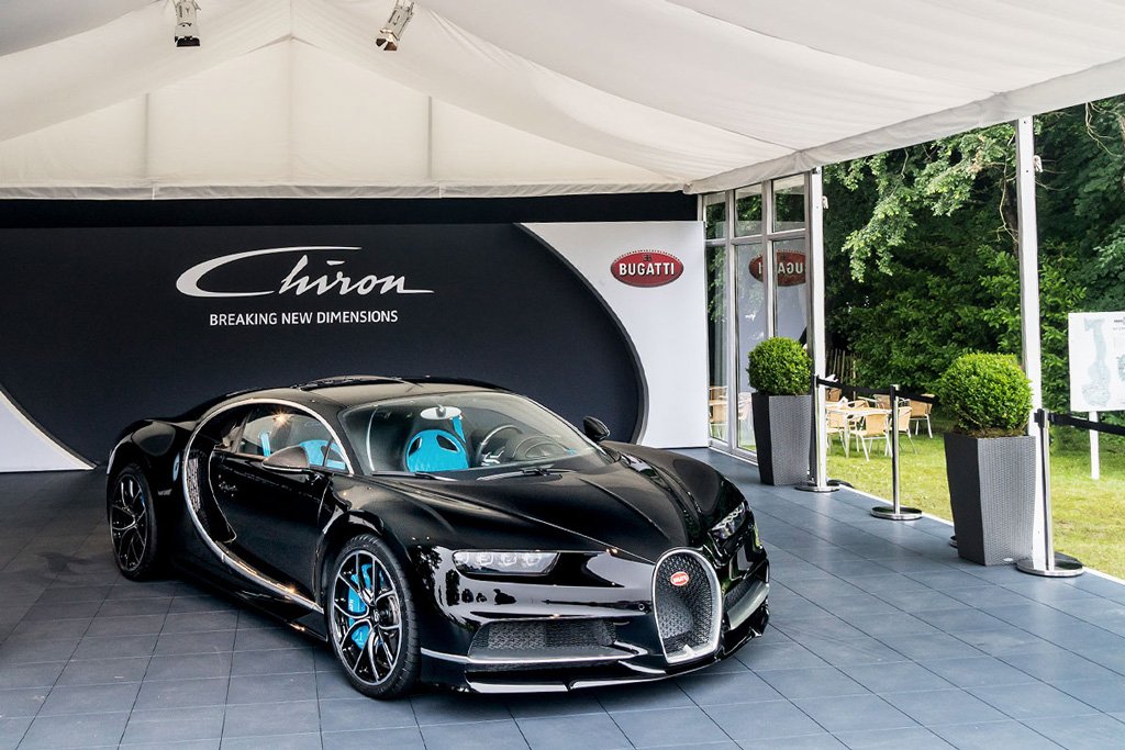First public appearance of the new Bugatti super sports car in the U.K.