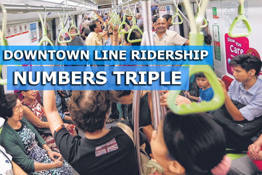 Downtown Line ridership numbers triple after opening of second phase ...