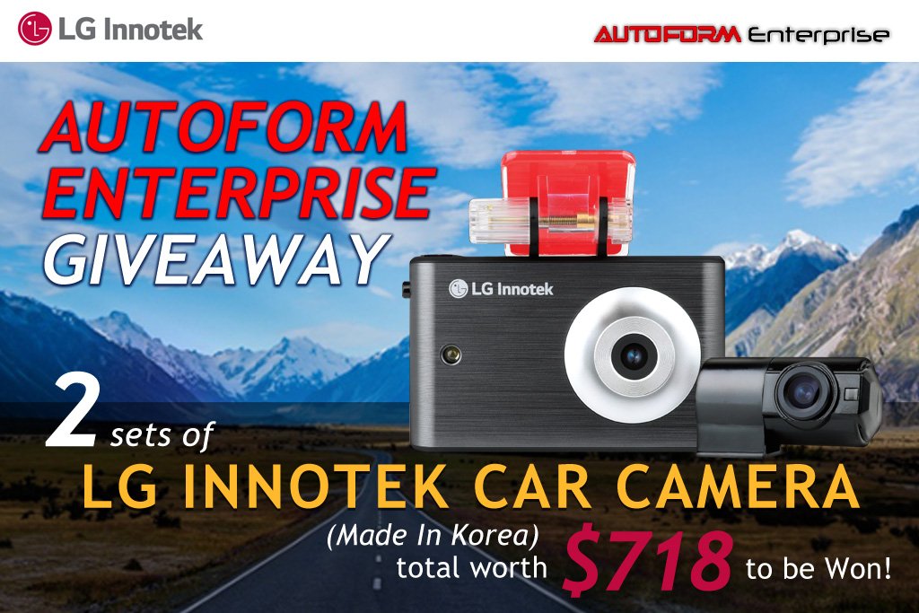 Two sets of LG Innotek car cameras to be won!