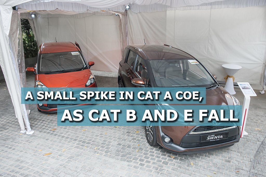 COE premiums for Cat B and E fall, while Cat A rises - Sgcarmart