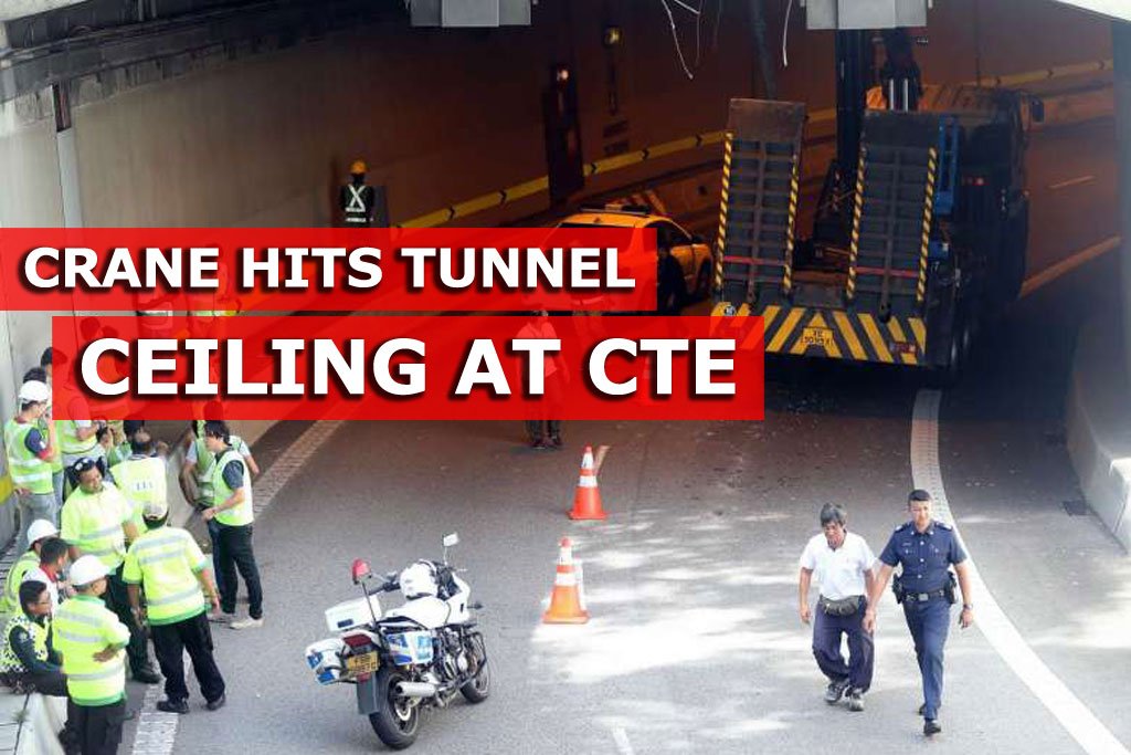 Crane hits tunnel ceiling at CTE, causing massive jam near Upper Cross ...