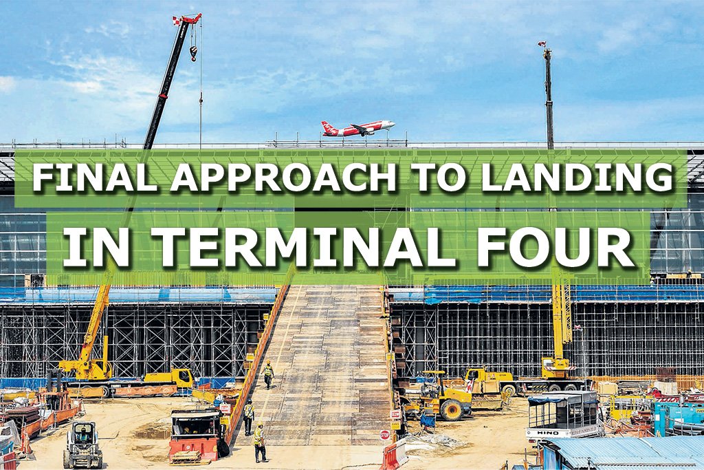Final approach to landing in Terminal Four