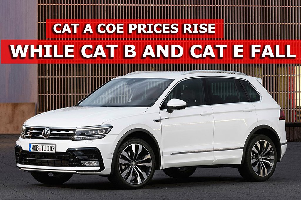 Cat A COE prices continue to rise while Cat B and E drop slightly
