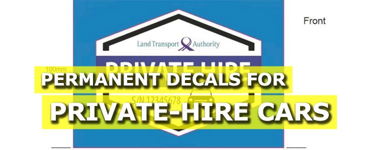 Permanent decal to be displayed by private-hire cars from 1st July