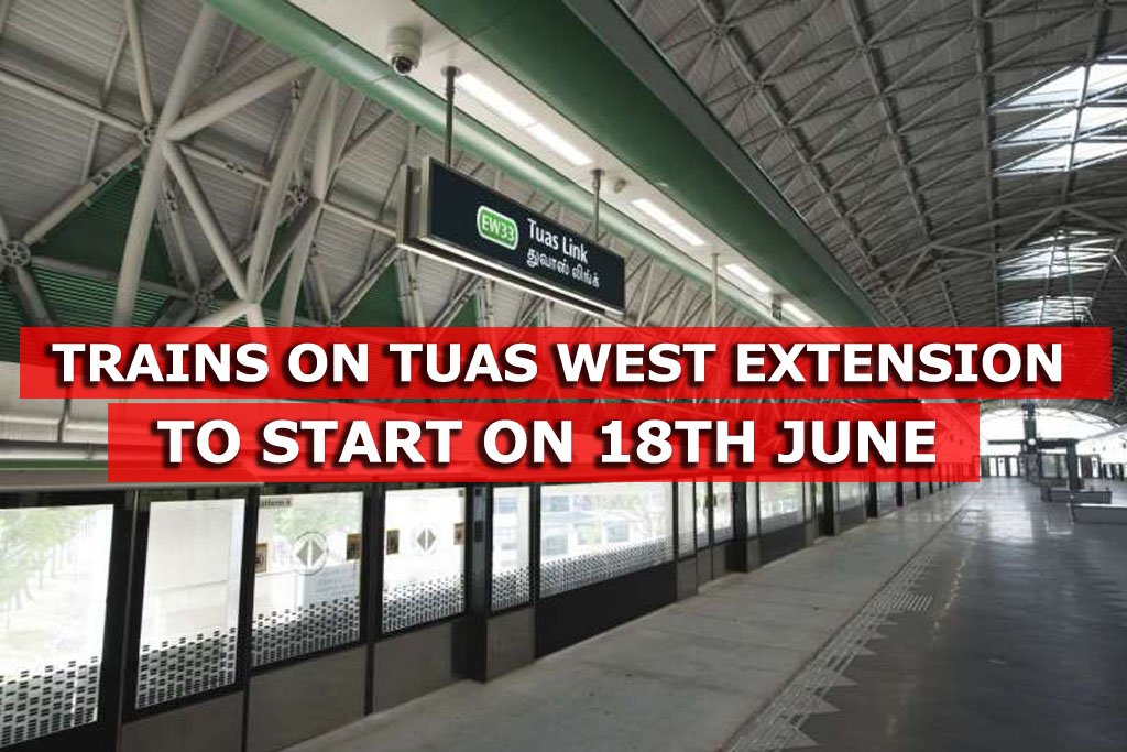 Trains at four stations on EWL's Tuas West Extension to start on 18th June