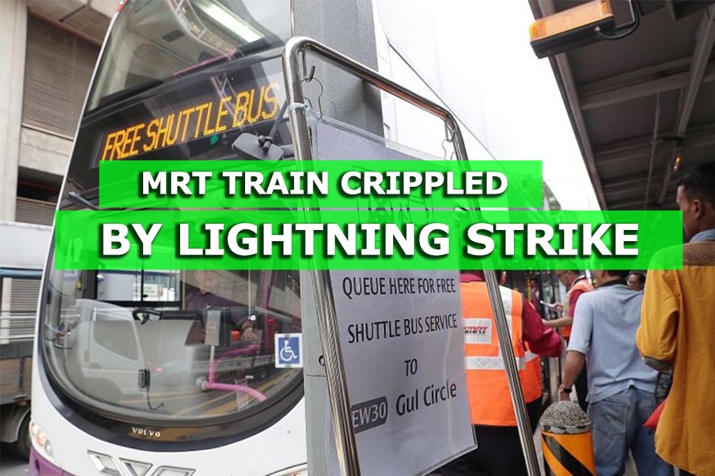 MRT train crippled by lightning strike, driver taken to hospital