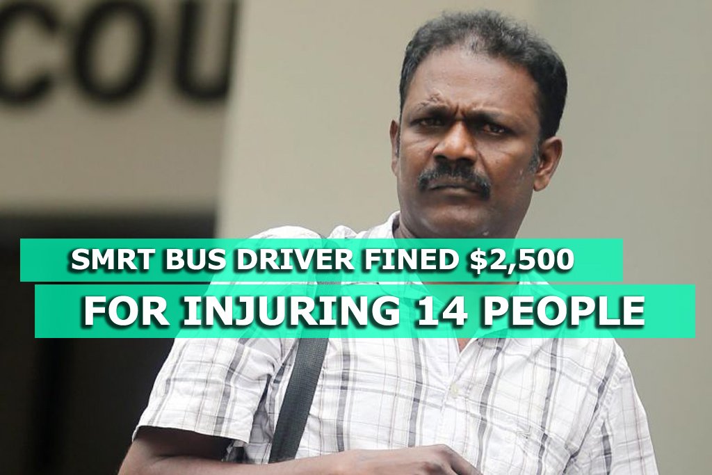 SMRT Bus Driver Fined 2 500 For Injuring 14 People Through Negligent