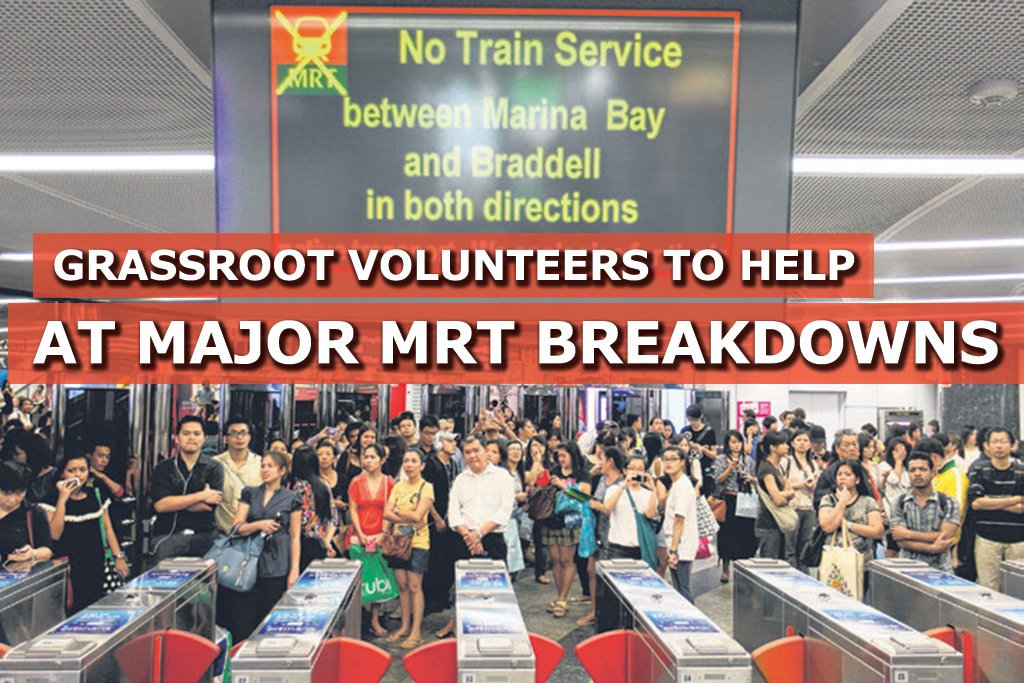Grassroots volunteers to help at major MRT breakdowns