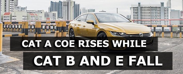 Cat A COE premiums rise while Cat B and Cat E prices fall in February