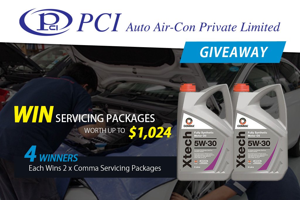 PCI Auto Air-con servicing packages worth up to $1,024 to be won!