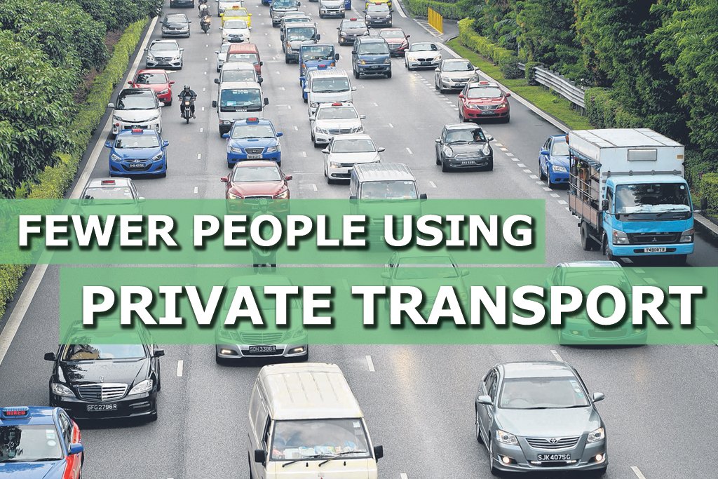 Fewer people using private transport - Sgcarmart