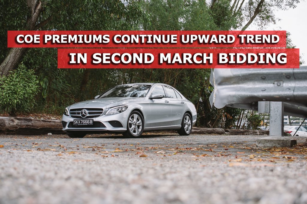 COE premiums continue upward trend in second March bidding