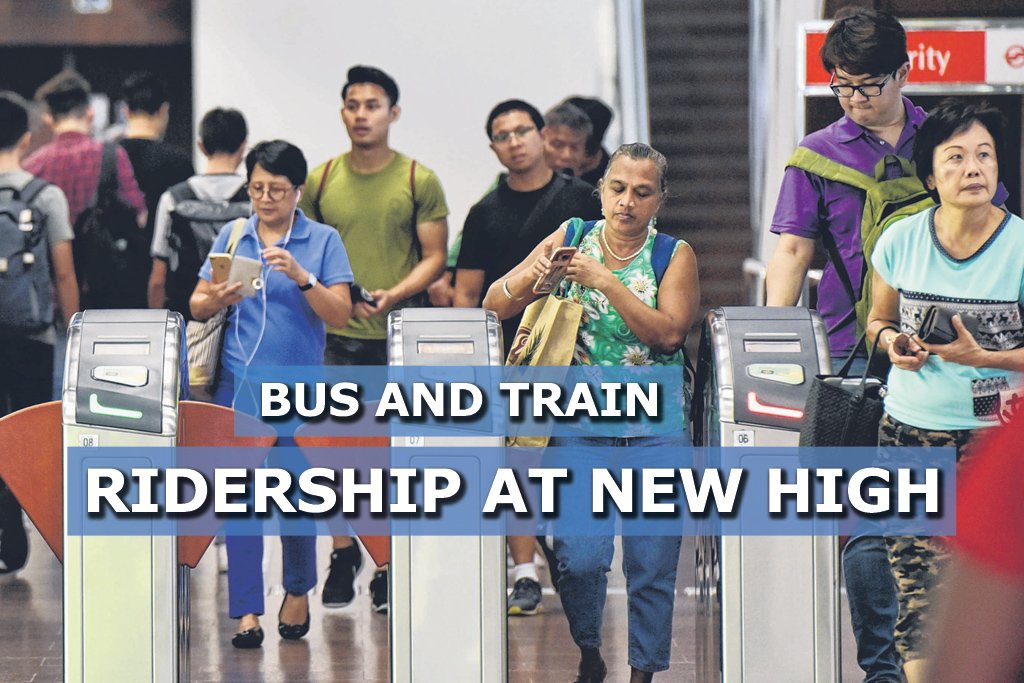 Bus and train ridership rises to new high - Sgcarmart