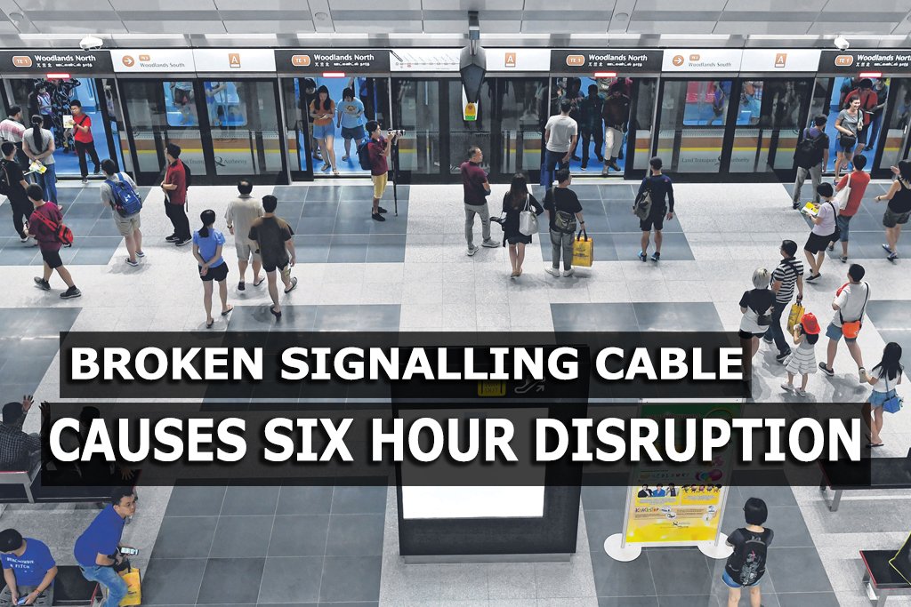 Broken signalling cable led to six hour disruption on Downtown Line