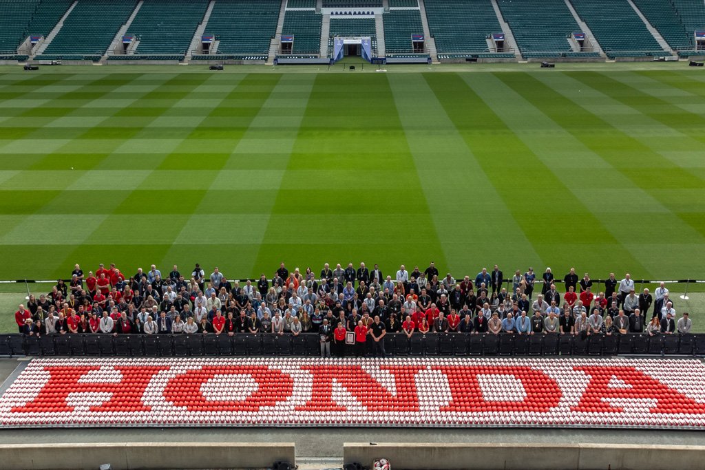Honda U.K. builds largest rugby ball mosaic