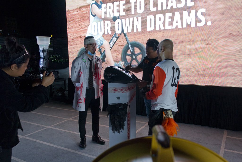 Harley-Davidson kicks off Halloween celebrations here at the Wearnes Tower