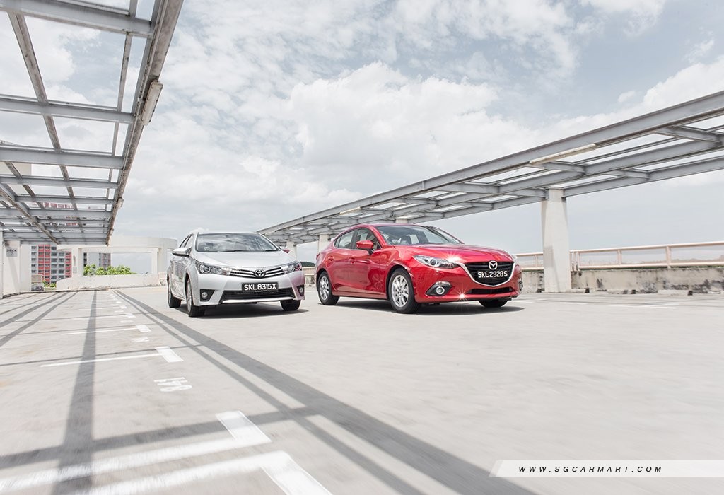 Mazda3 Sedan 1.5 Deluxe (A) vs Toyota Corolla Altis 1.6 (A) - Sgcarmart